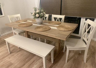 Pedestal Wood Dining Table - Natural - Hearth & Hand™ With Magnolia ...