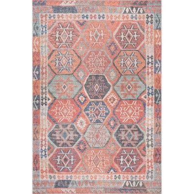 Nuloom Sherri Bohemian Diamond Machine Washable Area Rug Rust 5' X 8 ...