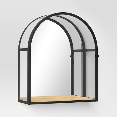 12"x14" Arched Mirrored Display Box Black - Threshold™: Modern Vertical ...