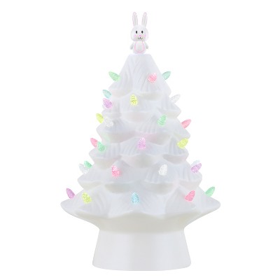 Mr. Cottontail Nostalgic 13" Ceramic LED Easter Bunny Tree, White : Target
