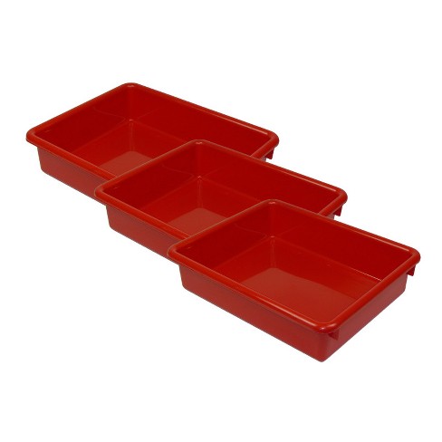 Romanoff Stowaway 3" Letter Tray No Lid, Red, Pack Of 3 : Target