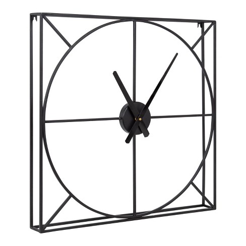Kate And Laurel Willet Square Metal Wall Clock, 22x22, Black : Target
