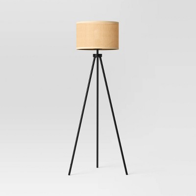 Tripod Floor Lamp With Shade Black - Room Essentials™: Modern Standing ...