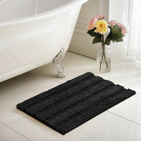 Subrtex Soft 1-piece Luxury Chenille Striped Bathroom Rug, 24" X 60 ...