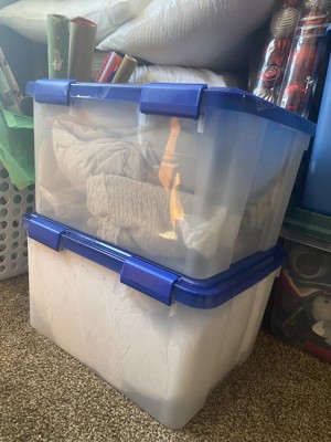 IRIS 44qt 4pk WeatherPro Plastic Storage Bin: Airtight, Lidded ...