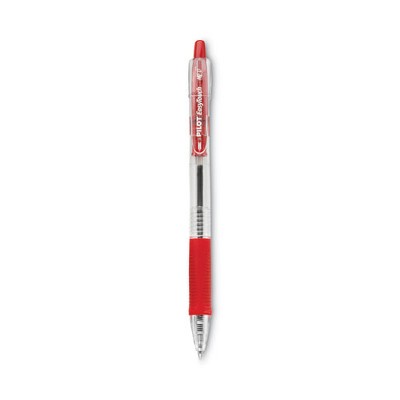Pilot Easytouch Ballpoint Pen, Retractable, Medium 1 Mm, Red Ink, Clear ...