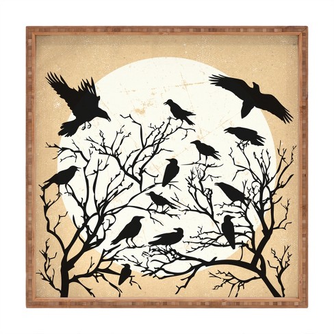 Heather Dutton Ravens Call Natural Medium Square Bamboo Tray - Deny ...