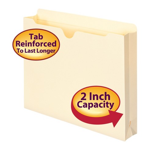 Smead File Jacket, Reinforced Straight-cut Tab, 2" Expansion, Letter ...