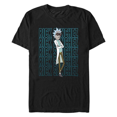Men's Rick And Morty Rick Sanchez Name Stack T-shirt : Target