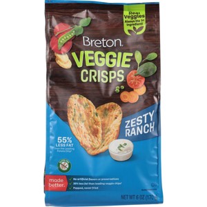 Breton Veggie Crisps Vegetable Chips, Zesty Ranch - Case of 12 - 6 oz ...
