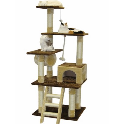 Go Pet Club 67" Beige and Brown Cat Tree Furniture F215 - Beige/Brown ...