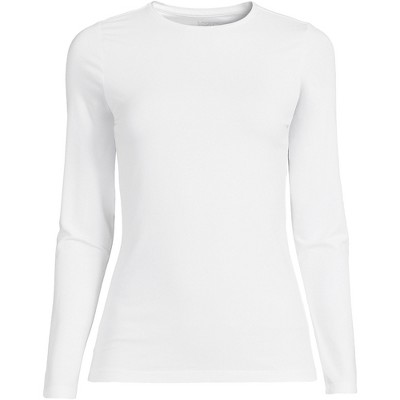 Lands' End Women's Long Sleeve Lightweight Jersey Crew Neck Top - Large ...