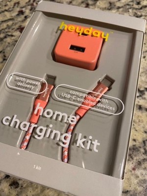 2-port Usb-a Usb-c Wall Charger With 6' Usb-c To Usb-c Braided Cord ...