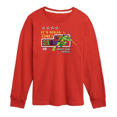 Boys' Teenage Mutant Ninja Turtles Its Ninja Time Donnie Long Sleeve Graphic T-shirt - Red - X ...