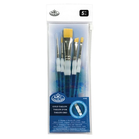Royal & Langnickel Soft Grip Beginner Golden Taklon Fiber Paint Brush ...