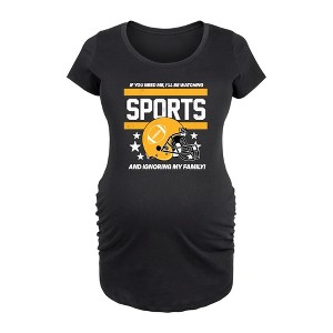 Women's Instant Message Watching Sports, Ignoring Family - Black ...