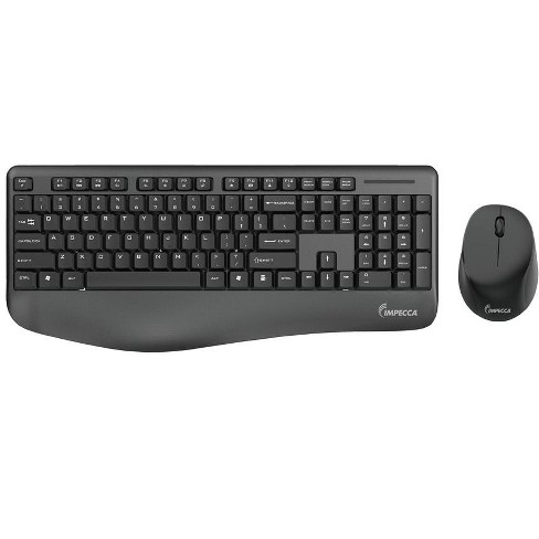 Impecca Wireless Keyboard And Mouse Combo With Palm Rest – Black : Target