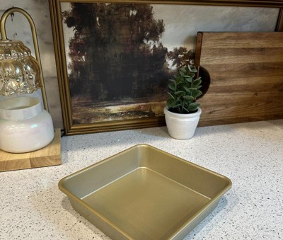 8" Nonstick Aluminized Steel Square Baking Pan Gold - Figmint™ : Target