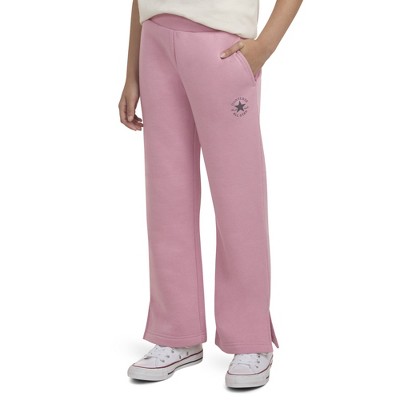 Converse® Girls' Fleece Wide Leg Pants - Pink 4 : Target