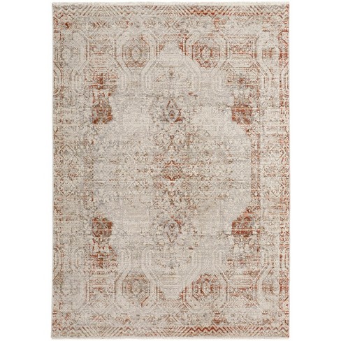 Kaia Transitional Distressed Tan/ivory/orange Area Rug : Target