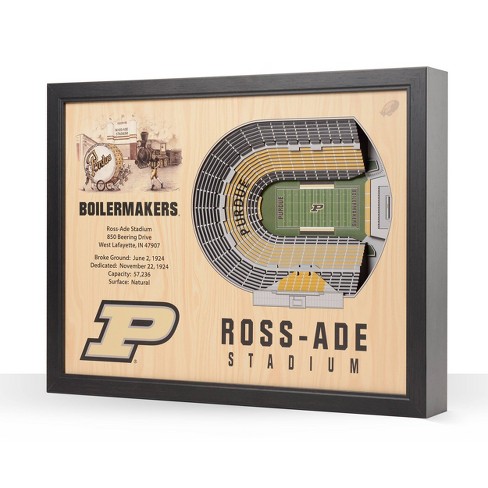 Ncaa Purdue Boilermakers Football 25-layer Stadiumviews 3d Wall Art ...