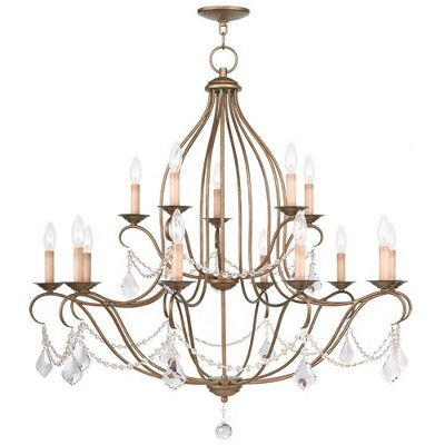 Livex Lighting Chesterfield 15 - Light Chandelier In Antique Gold Leaf ...