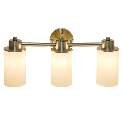 3 Light Metal And Opaque White Glass Shade Vanity Wall Light Fixture ...