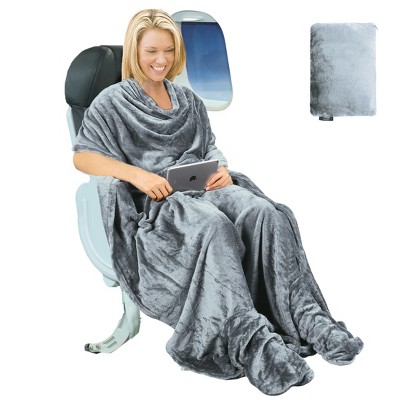 Tirrinia Travel Portable Blanket With Feet Airplane Office Pullover 4 ...
