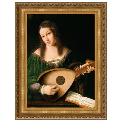 Design Toscano Lady Playing A Lute, 1530: Canvas Replica Painting ...