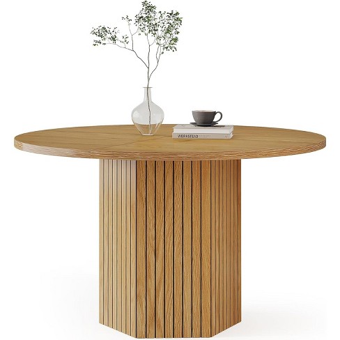 Tribesigns Wood Dining Table For Dining Room, Round 47 Inch Dinner ...