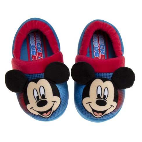 Disney Mickey Mouse Toddler Boys' Retro Dual Sizes Slippers - Blue, 11 ...