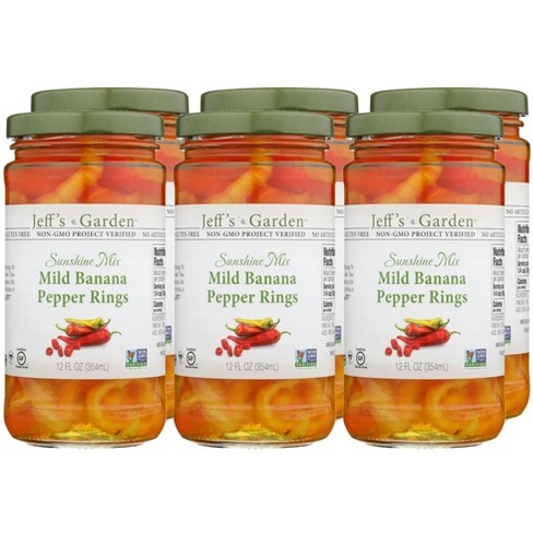 Jeff's Garden Sunshine Mix Mild Banana Pepper Rings - Case Of 6/12 Fz ...