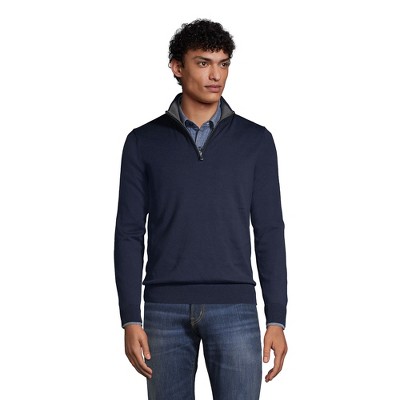 Lands' End School Uniform Men's Tall Bedford Rib Quarter Zip Sweater ...