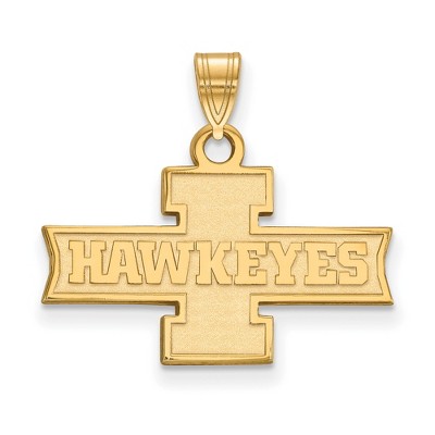 Black Bow Jewelry 14k Yellow Gold Iowa Hawkeyes Ncaa Small Pendant : Target