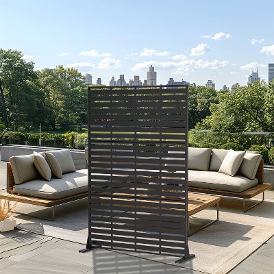 Neutypechic Metal Outdoor Privacy Screen Freestanding Garden Privacy ...