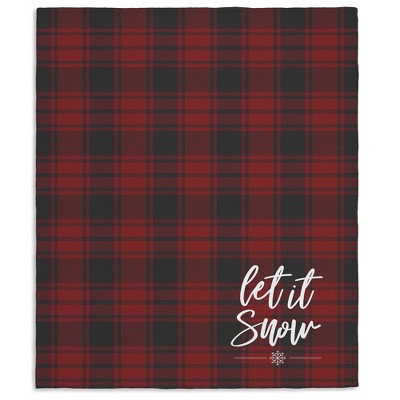 Personalization Mall Red Plaid Blanket, 50" X 60", Plush Fleece, Let It ...
