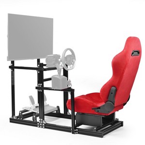 Dardoo F1 6030 Aluminum Cockpit with red suede seat and monitor stand ...