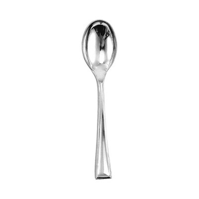 Smarty Had A Party Shiny Metallic Silver Plastic Spoons (600 Spoons ...
