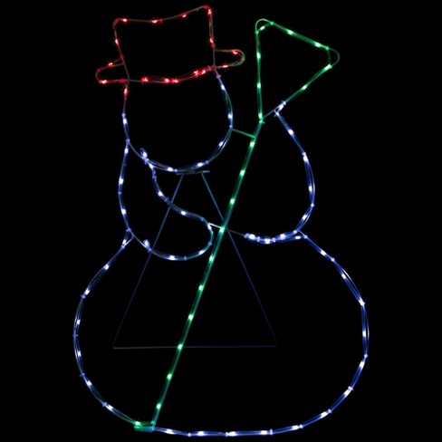 Northlight 28" Lighted Standing Snowman Silhouette Outdoor Christmas ...