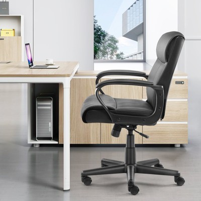 Adjustable Computer Desk Chair With Lumbar Support, Padded Armrest ...