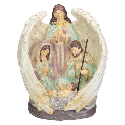 Northlight 11.25” Holy Family And Angel Christmas Nativity Table ...