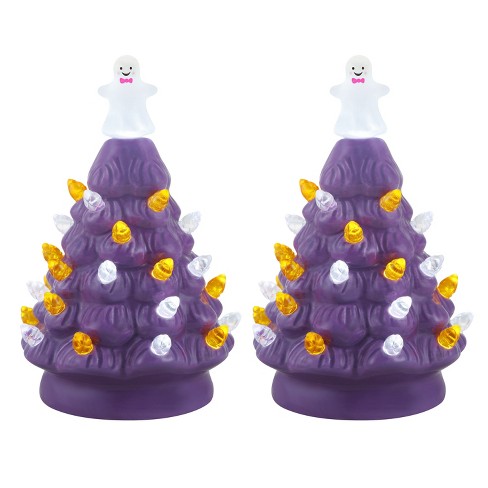 Mr. Halloween Nostalgic Ceramic Led Halloween Tree 5.4" - Set Of 2 : Target