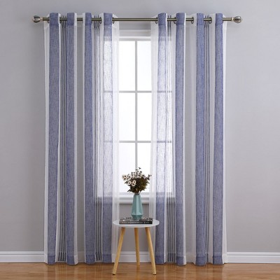 Garvee Sheer Stripe Curtains For Living Room Bedroom Window Grommet ...