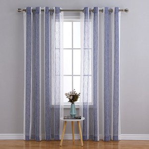 Garvee Sheer Stripe Curtains For Living Room Bedroom Window Grommet ...