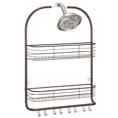 Mdesign Metal Bathroom Over Door Hanging Shower Caddy Organizer : Target