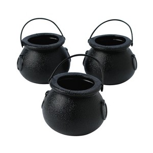 Fun Express BPA-Free Black Cauldron Plastic Candy Buckets with Handle ...