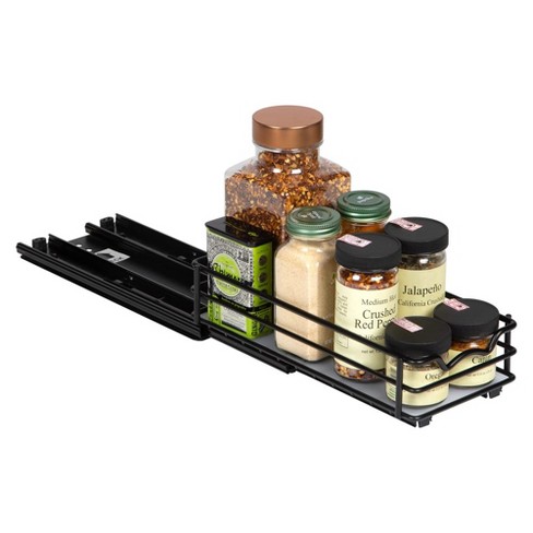 Hold N' Storage - Black Pull Out Spice Rack Organizer For Cabinet For ...