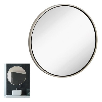 Hamilton Hills 32" Round Silver Framed Mirror : Target