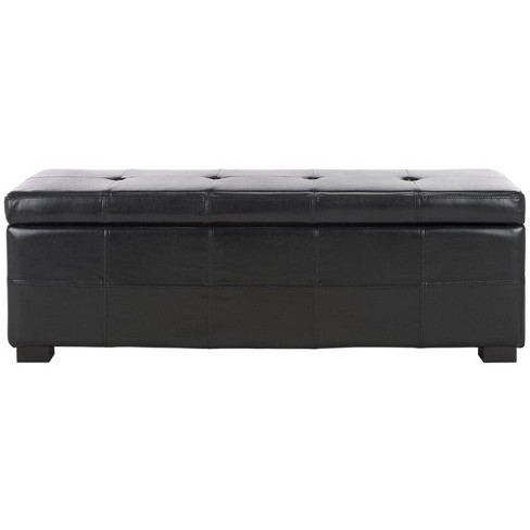 Maiden Large Tufted Storage Bench - Black - Safavieh : Target