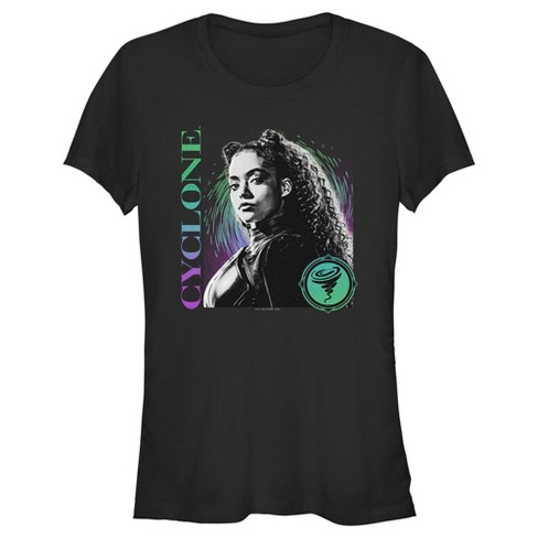 Juniors Womens Black Adam Hurricane Cyclone T-shirt : Target